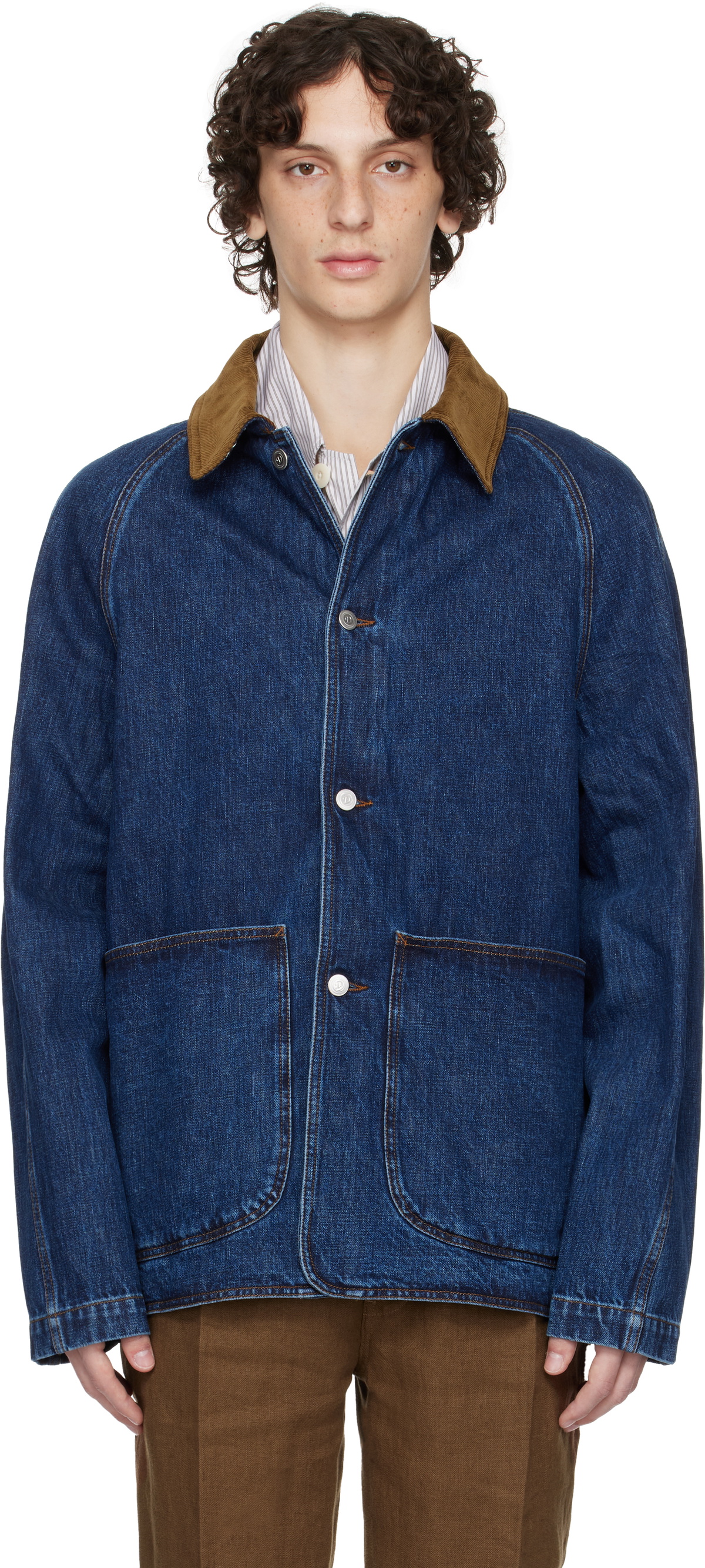 Drake's Indigo Field Denim Jacket Drake's