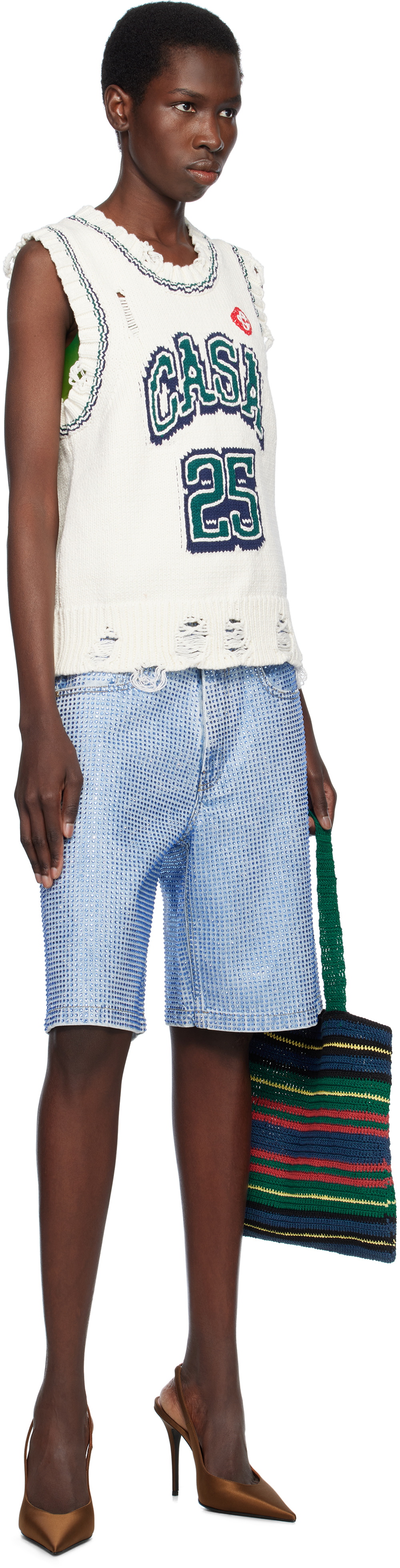 Casablanca Off-White Intarsia Baseball Tank Top Casablanca