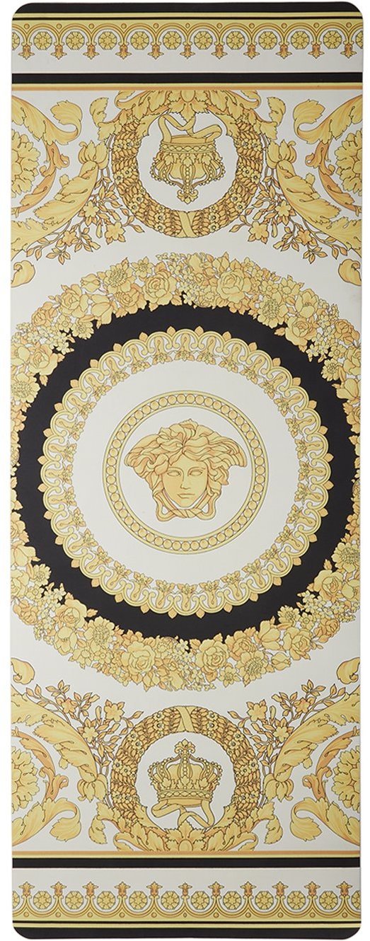 Versace White & Gold I Heart Baroque Yoga Mat Versace