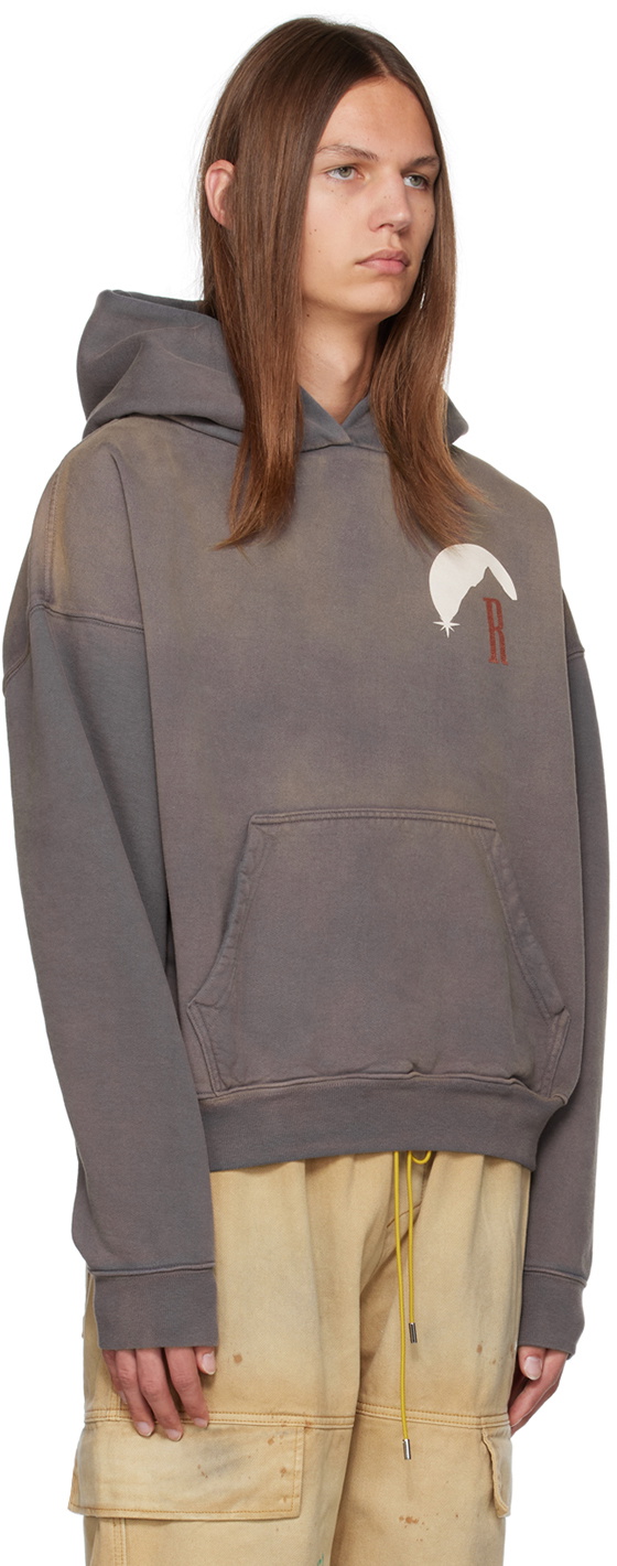 Rhude Gray Moonlight Stamp Hoodie Rhude