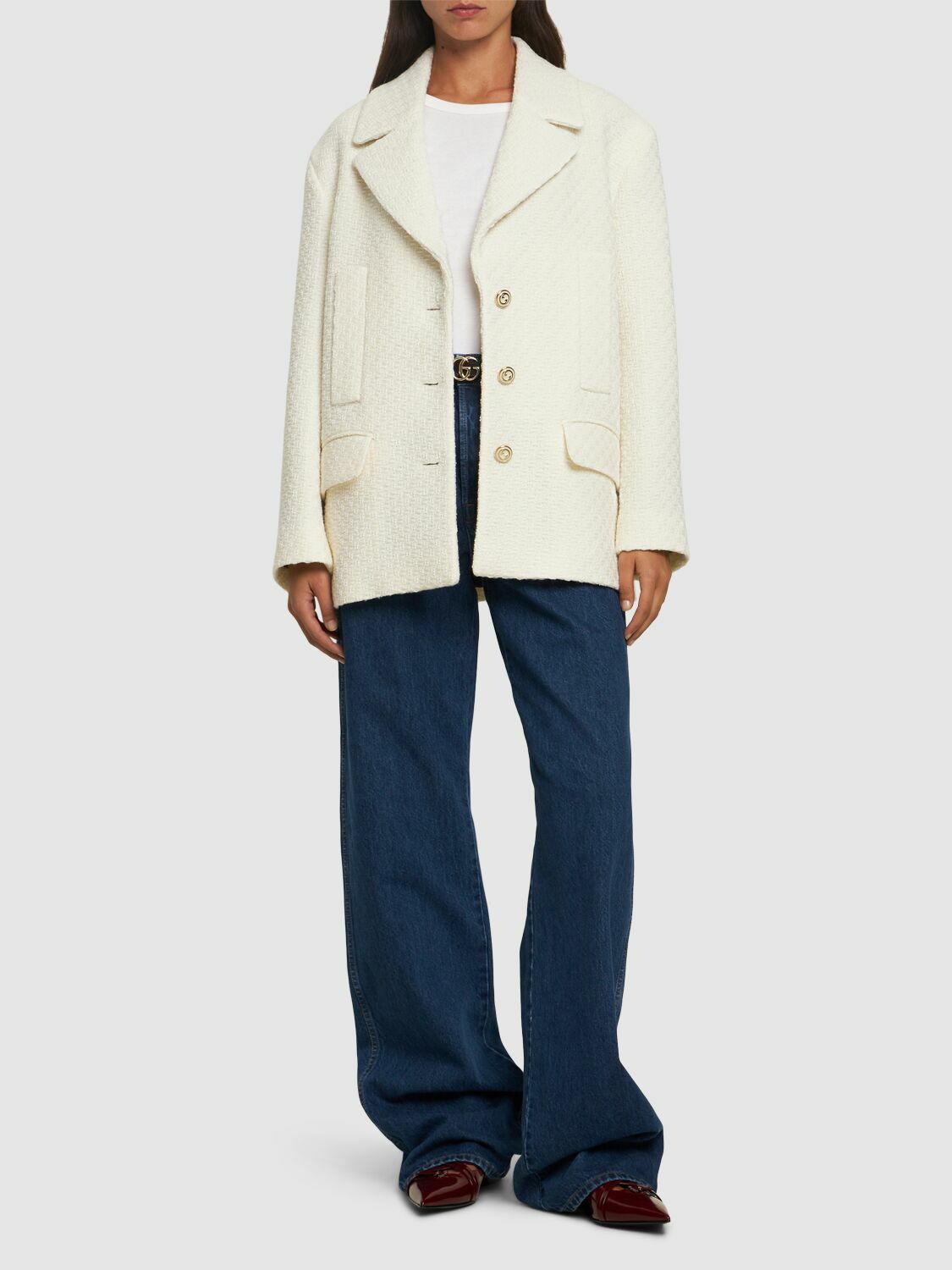 GUCCI Tweed Damier Coat Gucci