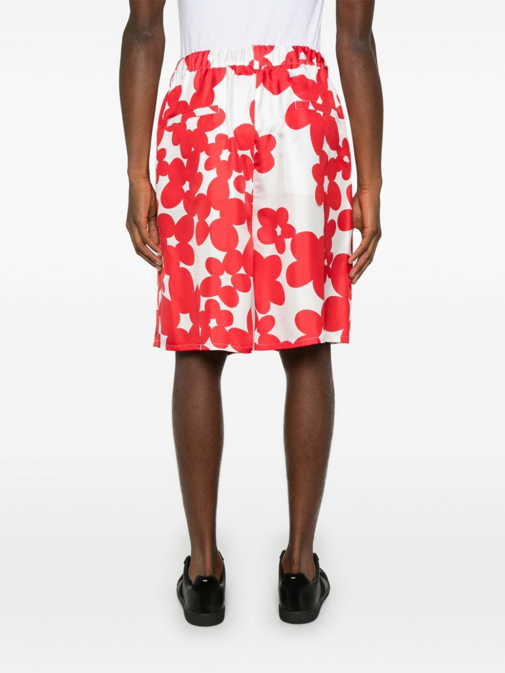 Marni Red Floral-Print Shorts Marni