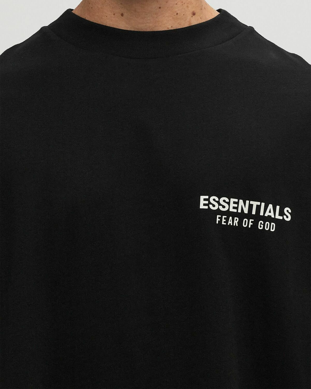Fear Of God Essentials Jersey Crewneck T Shirt Black Fear Of God Essentials