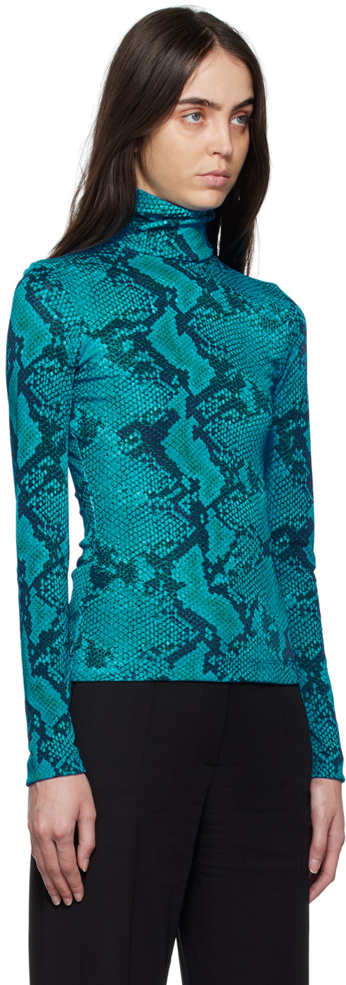 Atlein Blue Printed Turtleneck Atlein