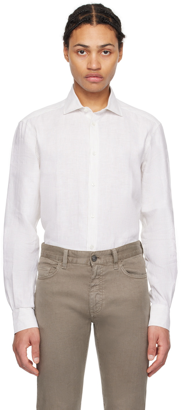 ZEGNA Off-White Stripe Shirt Zegna