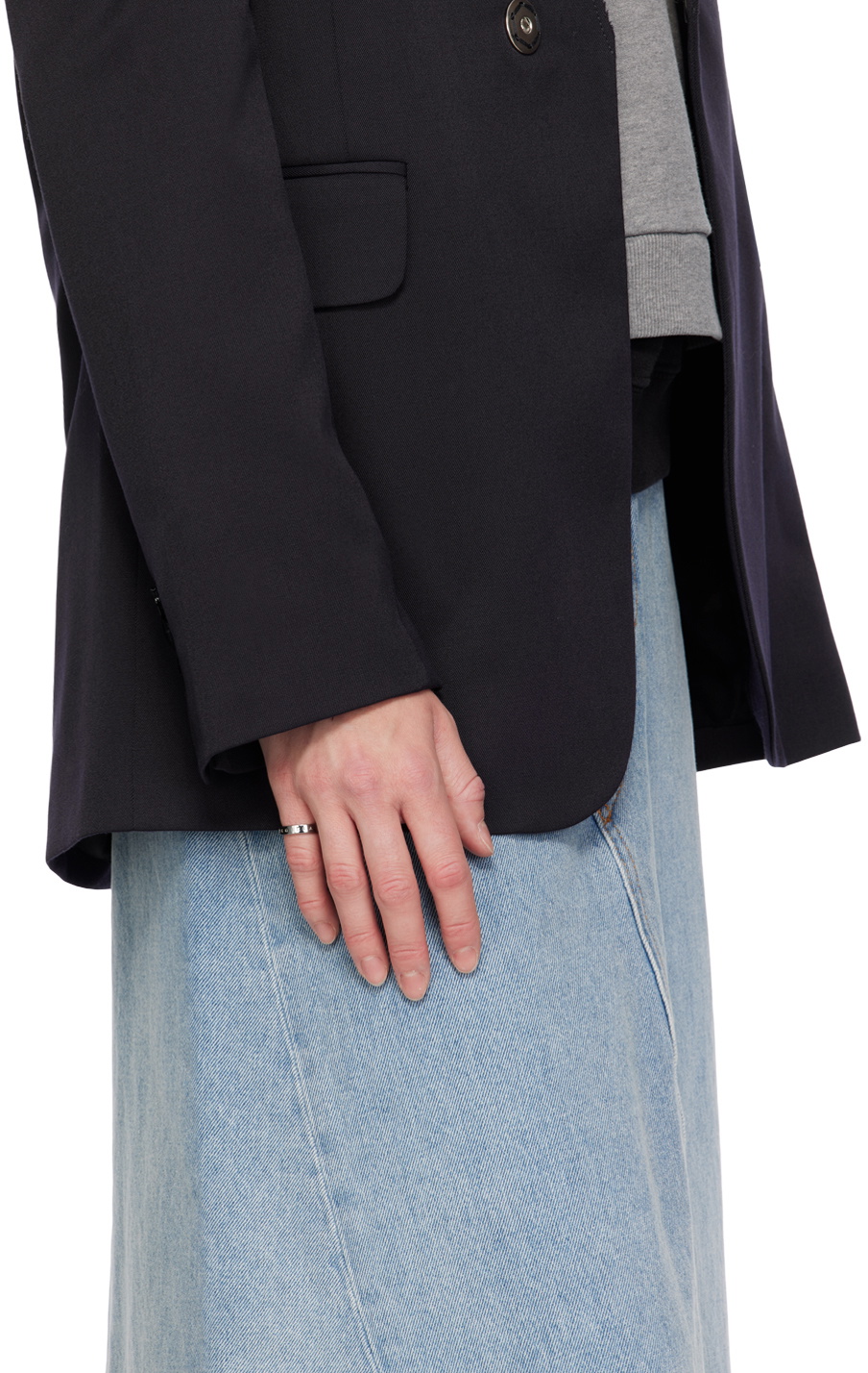 MM6 Maison Margiela Silver Minimal Logo Ring MM6 Maison Margiela