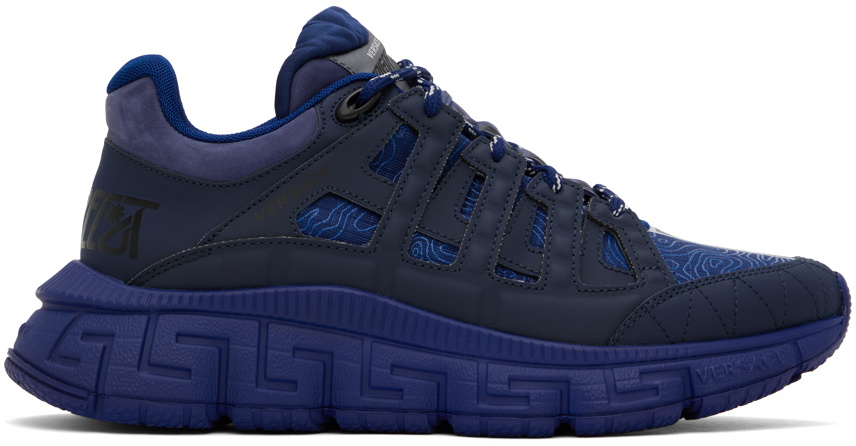 Versace Navy Trigreca Sneakers Versace