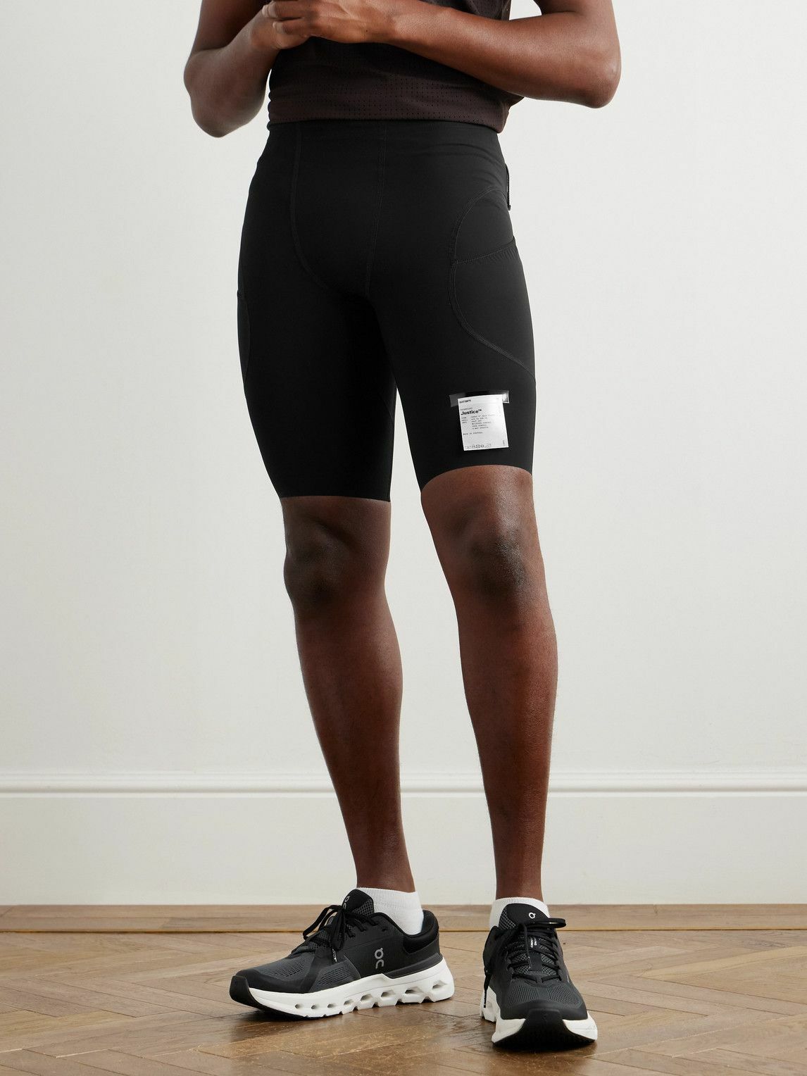Satisfy - Logo-Appliquéd Tight Justice™ Shorts - Black Satisfy
