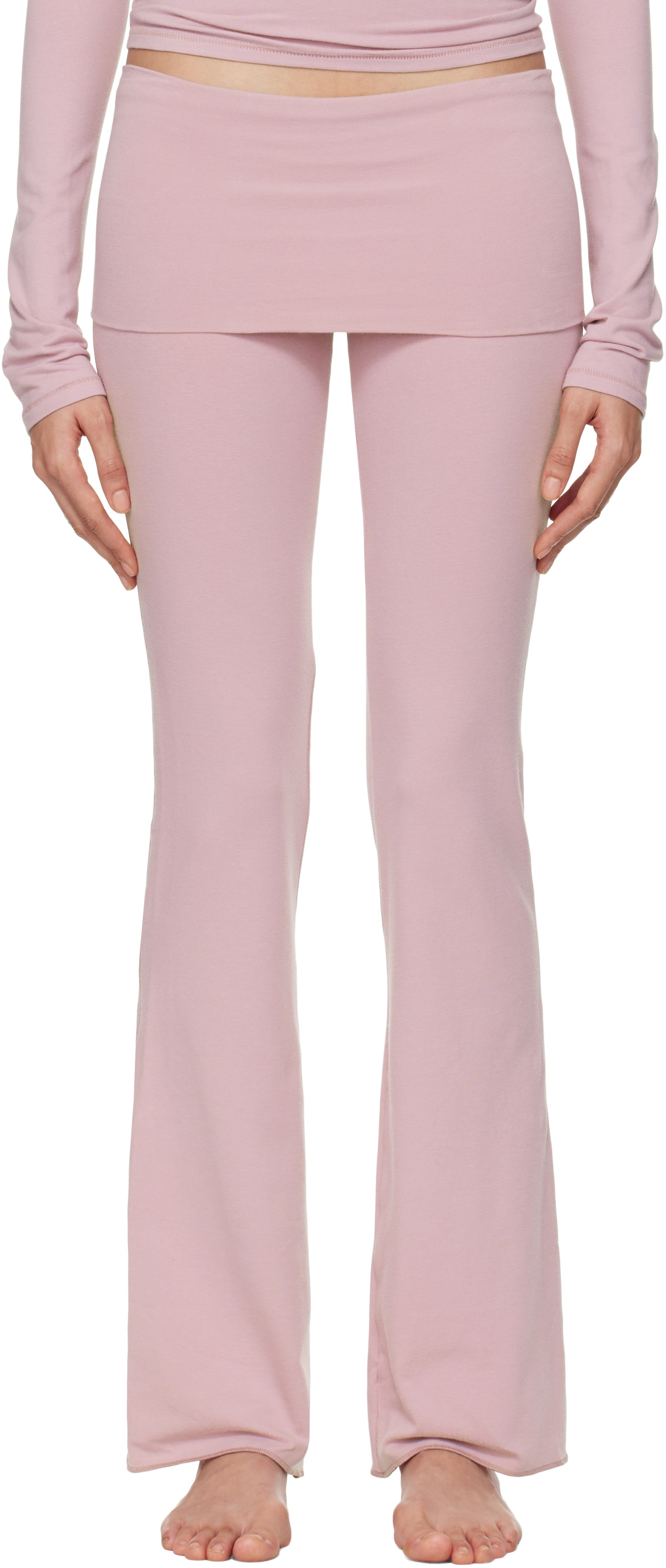 SKIMS Purple Cotton Jersey Foldover Lounge Pants SKIMS
