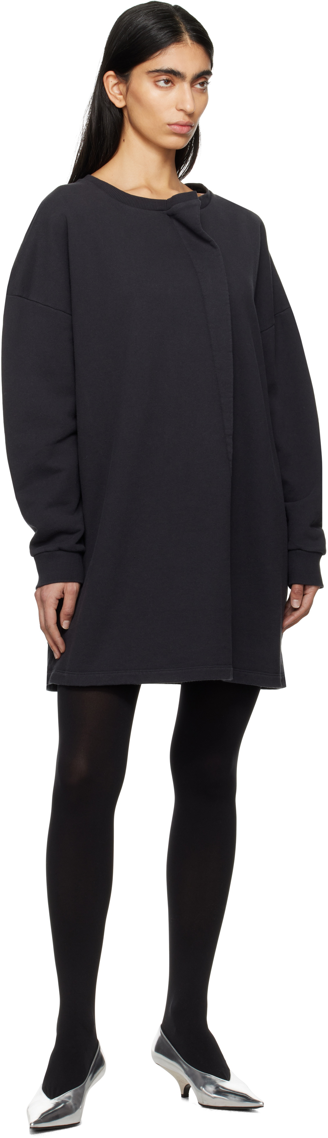 MM6 Maison Margiela Black Sweat Jersey Darting Minidress MM6 Maison ...