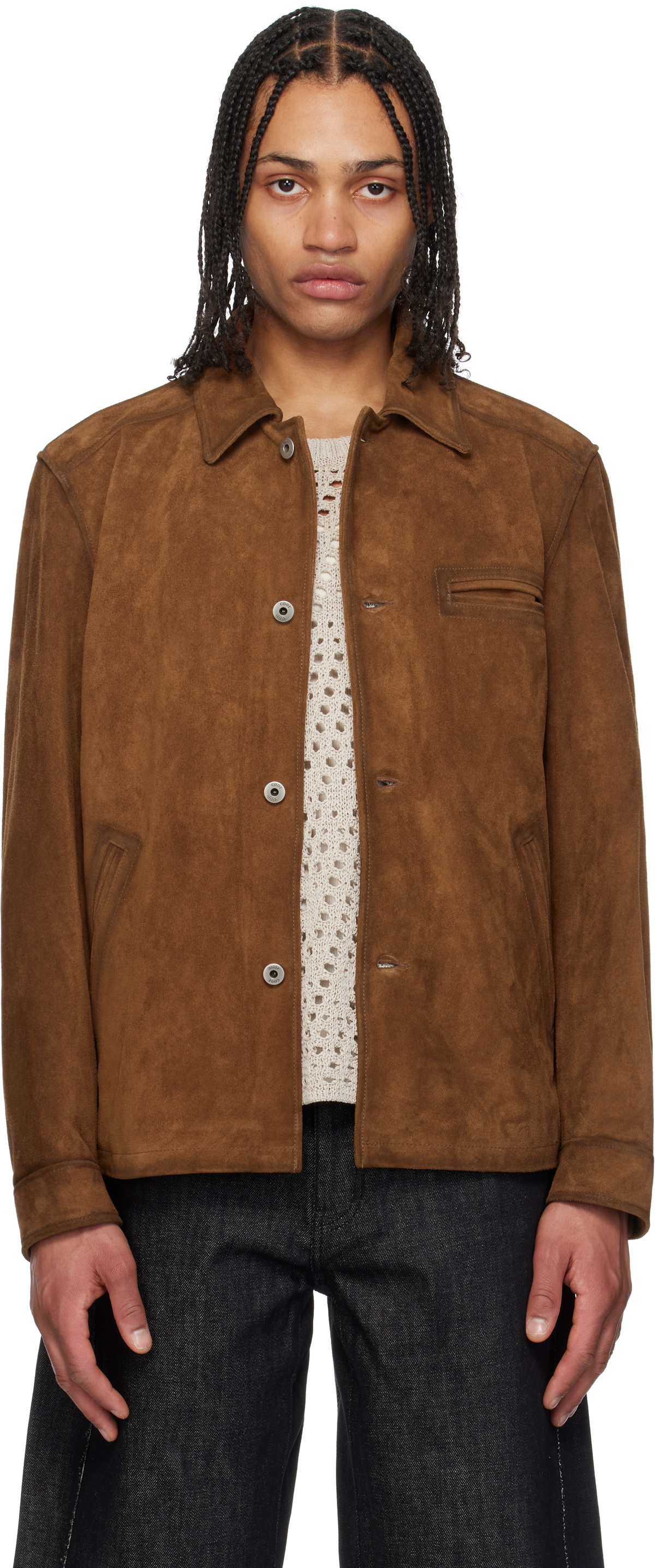 COOR Brown Cow Split Field Suede Jacket COOR