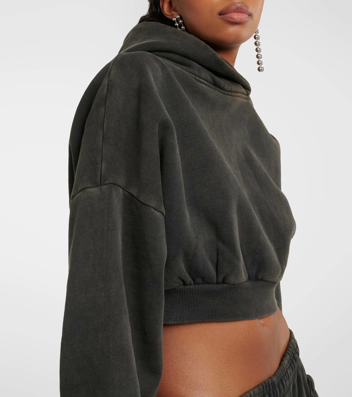 Entire Studios Cropped cotton fleece hoodie Entire Studios