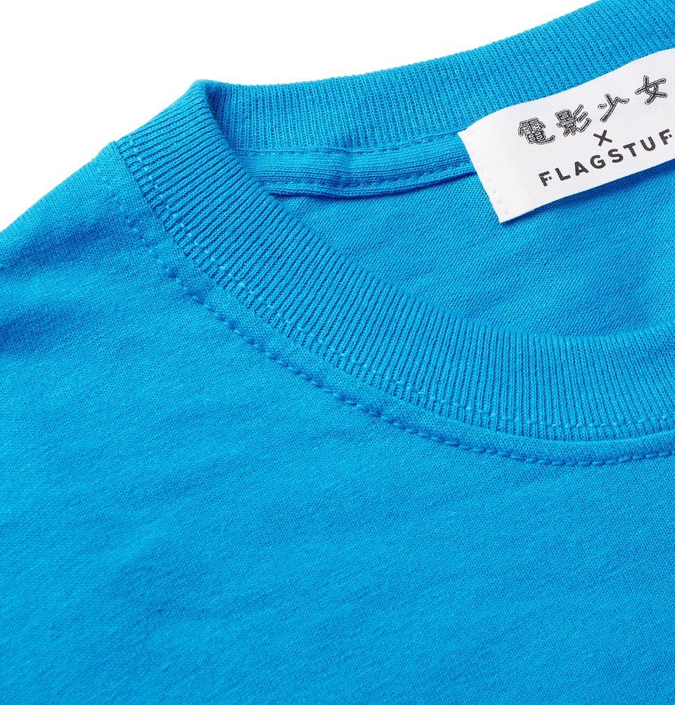 Flagstuff - Printed Cotton-Jersey T-Shirt - Men - Blue Flagstuff