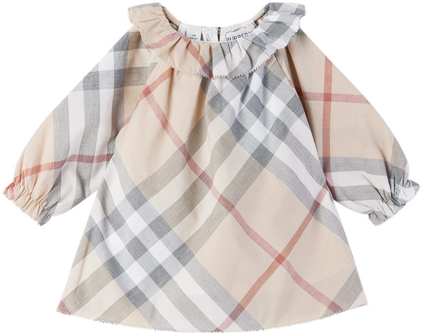 Burberry Baby Beige Check Dress & Bloomers Set Burberry