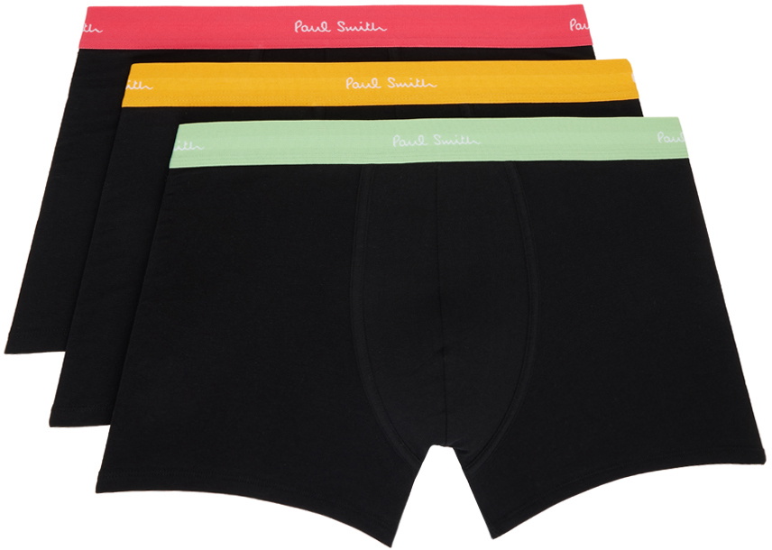 Paul Smith Three-Pack Black Contrast Waistband Boxer Briefs Paul Smith