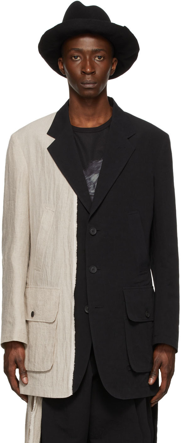 Yohji Yamamoto Black Linen Blazer Yohji Yamamoto