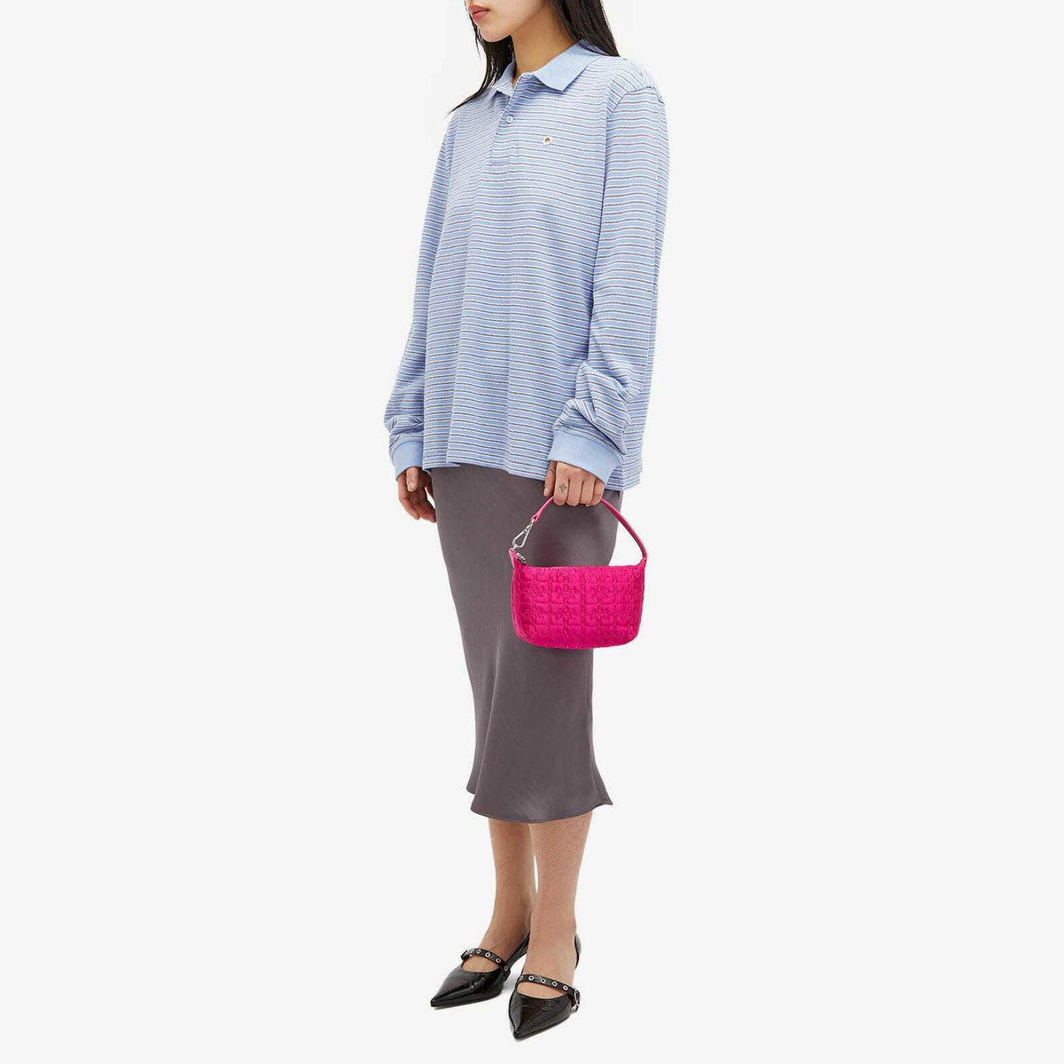 Saks Potts Women's Serena Polo Shirt in Blue Stripe Saks Potts