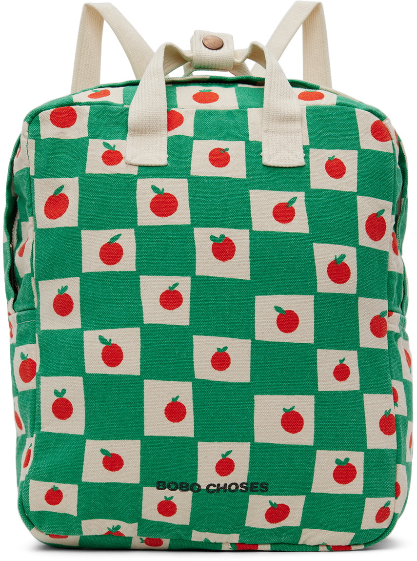 Bobo Choses Kids Green Tomato All Over School Backpack Bobo Choses
