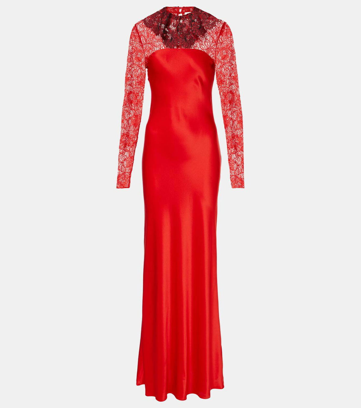 Rodarte Lace-trimmed silk-blend satin gown Rodarte