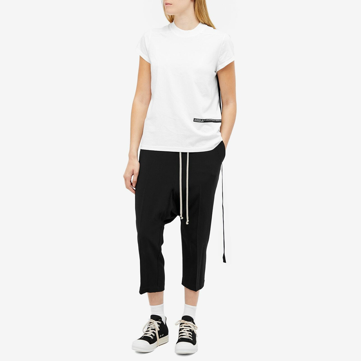 Rick Owens DRKSHDW Women's Small Level T-Shirt in Milk Rick Owens Drkshdw