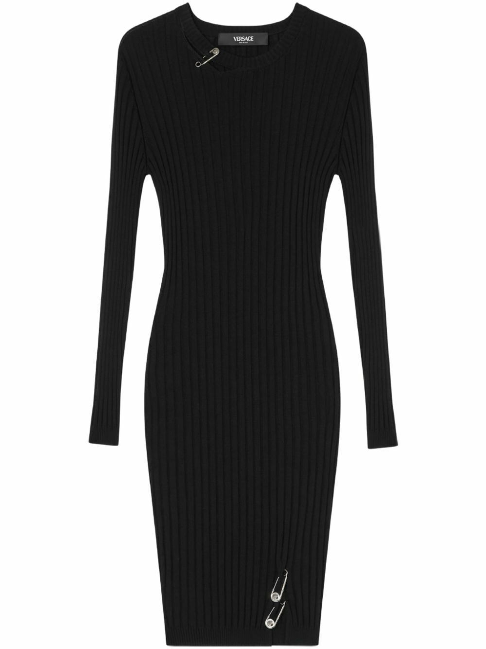 Versace Safety Pin Ribbed-Knit Mini Dress Versace