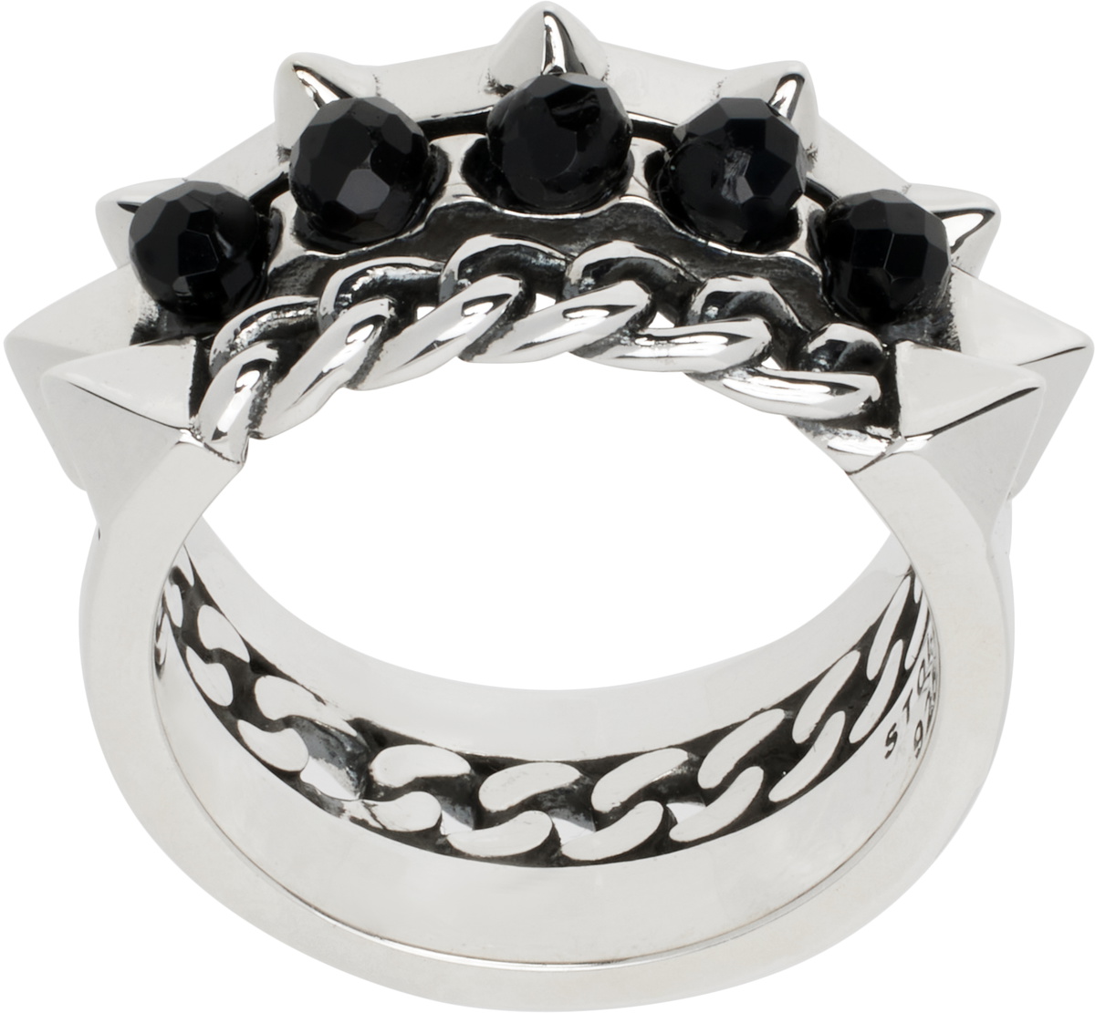 Stolen Girlfriends Club Silver Punk Orb Stacked Ring Stolen Girlfriends ...
