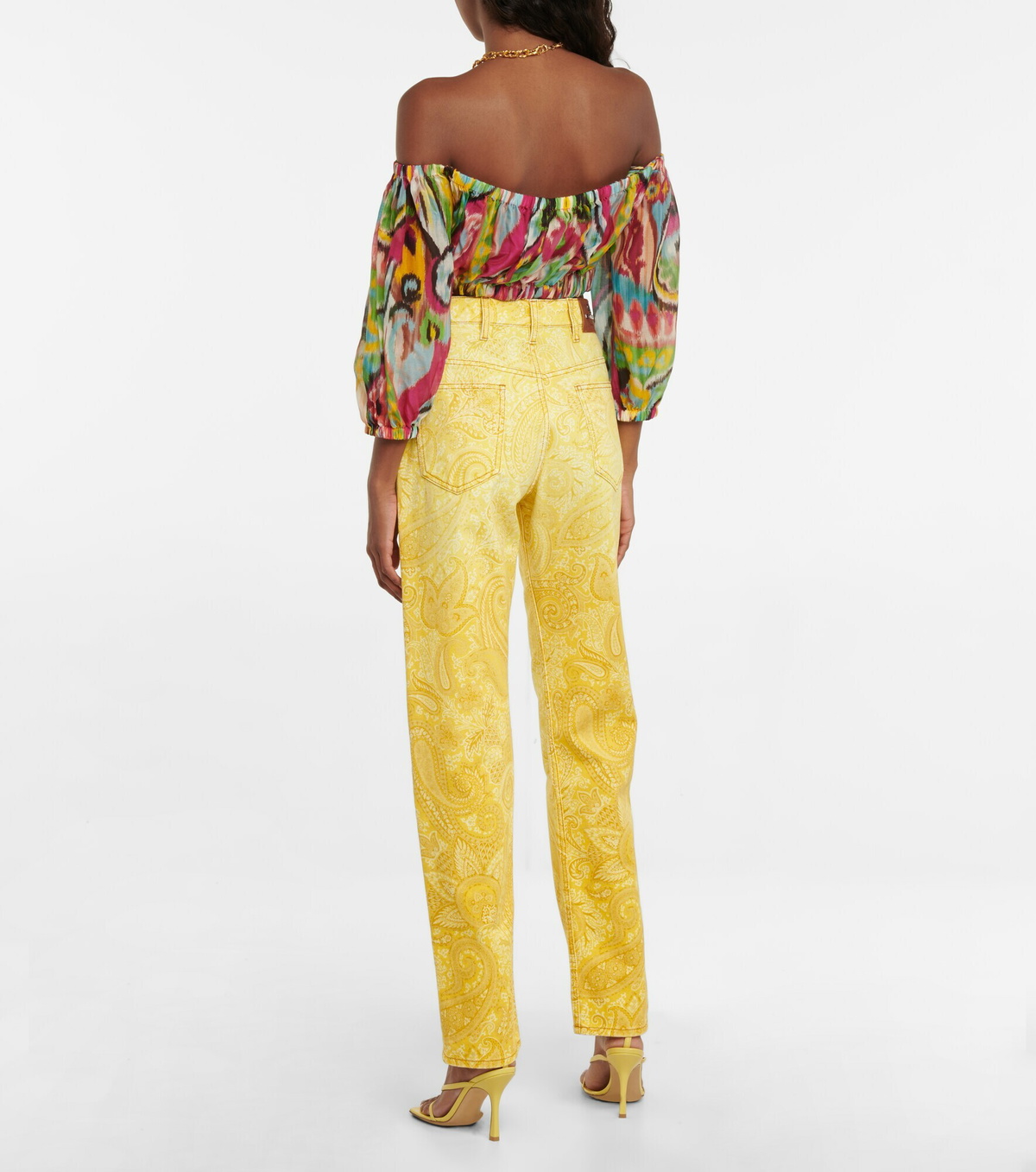 Etro - Printed high-rise straight jeans Etro