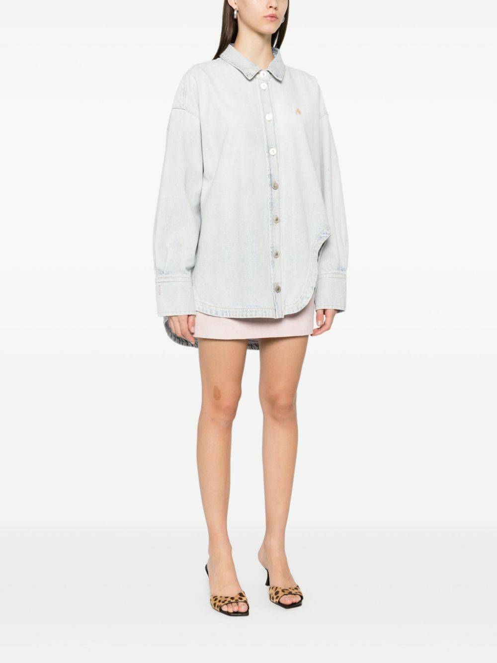 The Attico Logo-Embroidered Denim Shirt The Attico