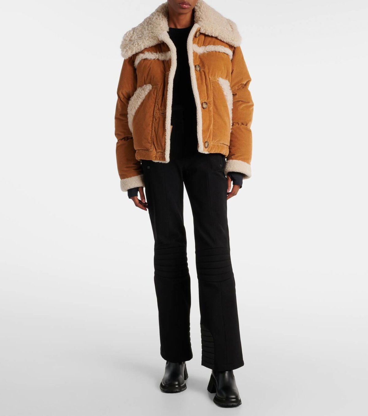 Moncler Shearling-trimmed corduroy jacket Moncler