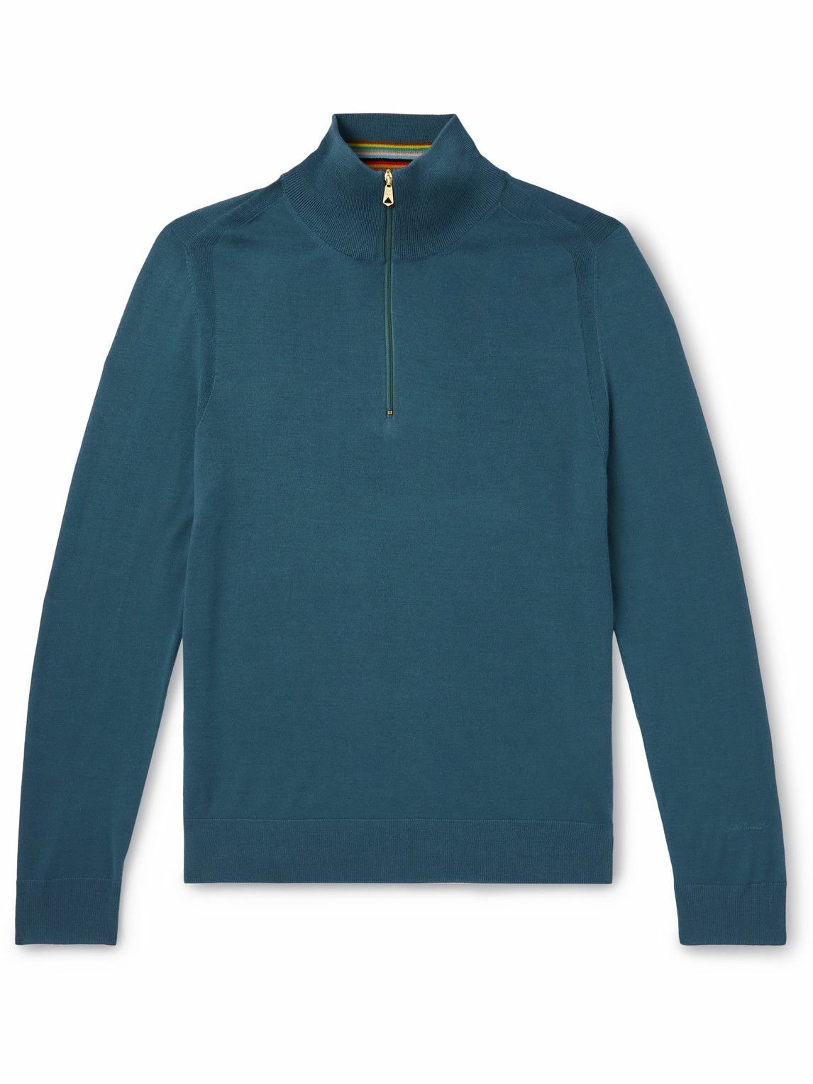Paul Smith - Slim-Fit Merino Wool Half-Zip Sweater - Blue Paul Smith