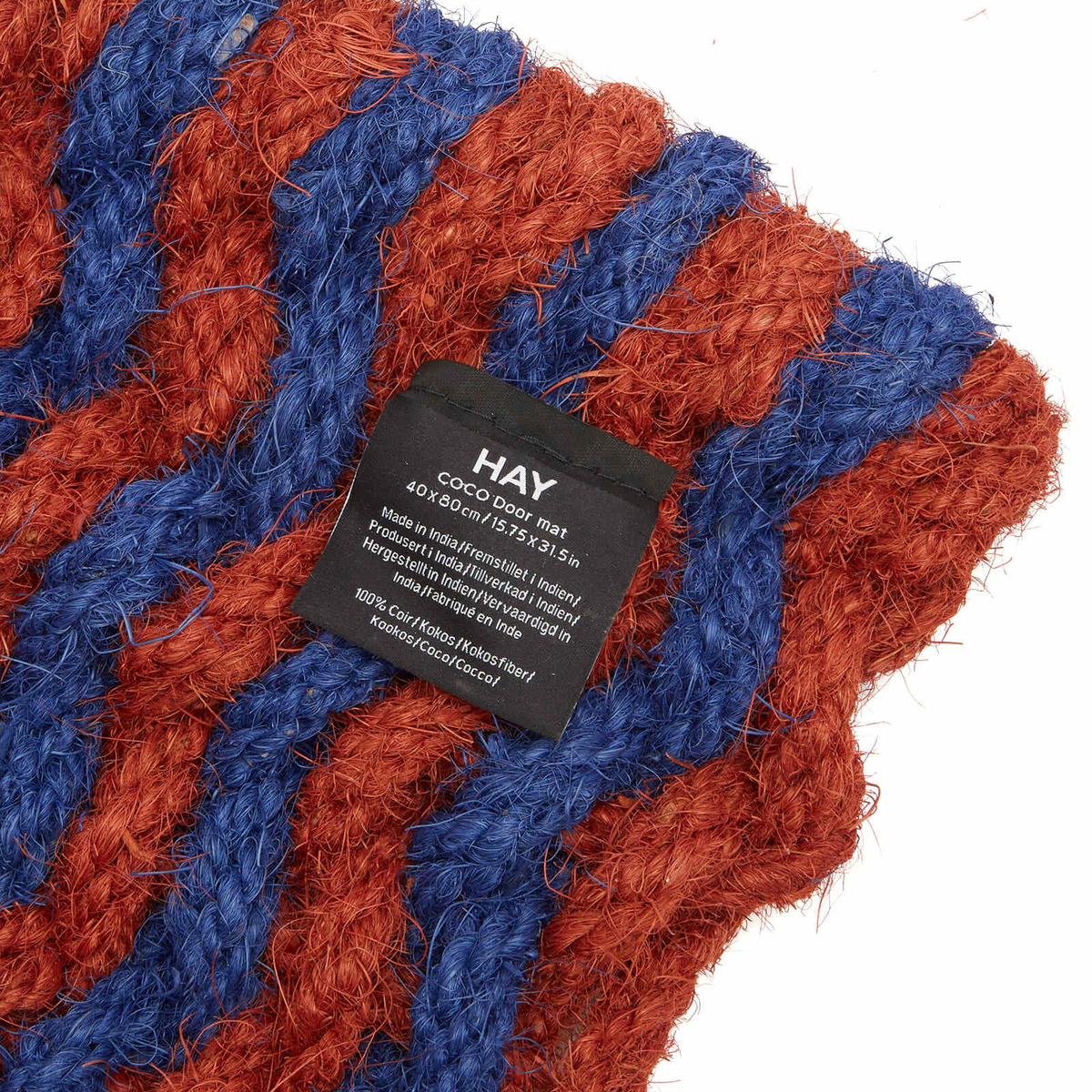 HAY Coco Door Mat - Stripe Wave in Brown/Navy HAY