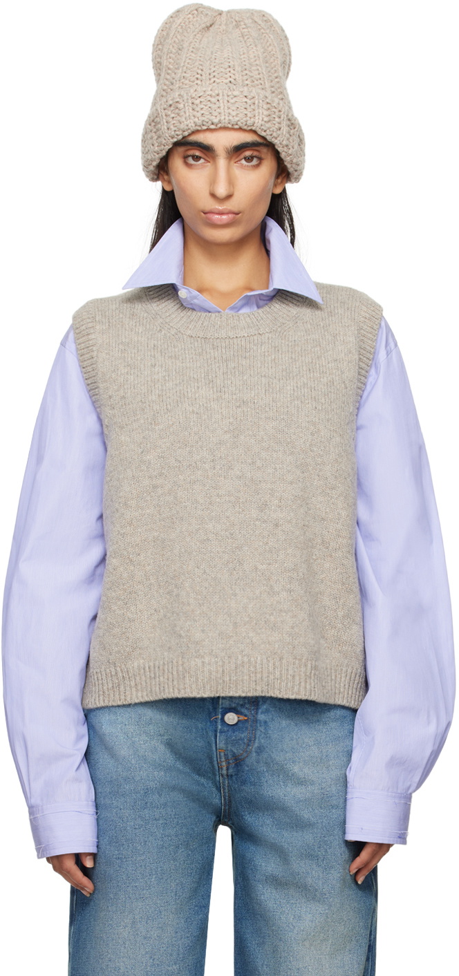 Maison Margiela Beige Shetland Wool Tank Top Maison Margiela