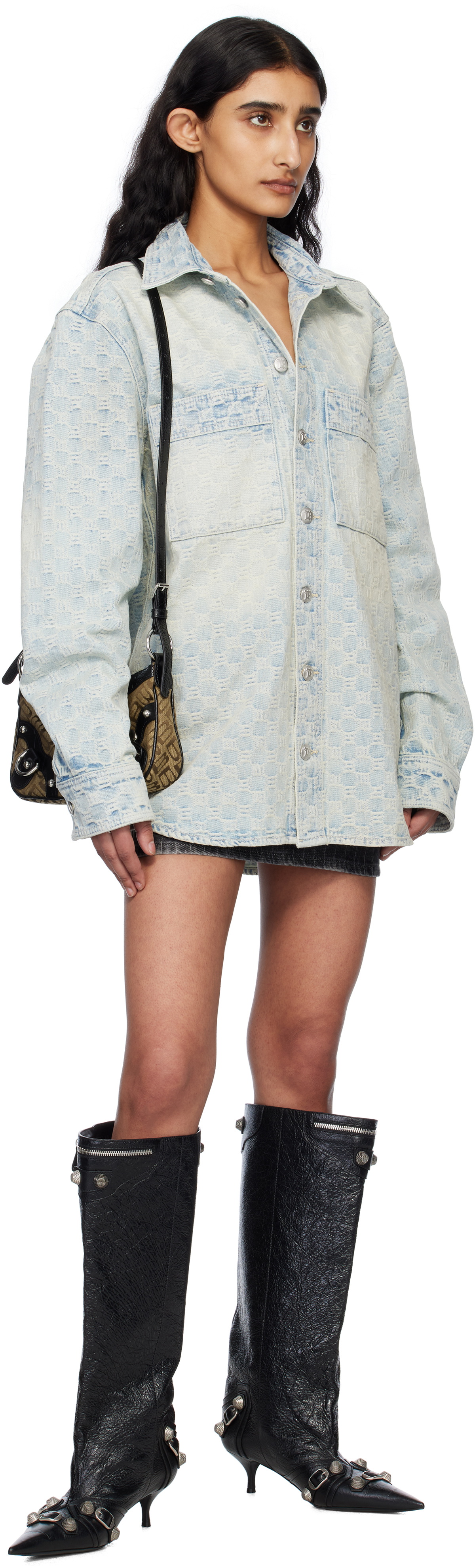 MISBHV Blue Monogram Ocean Washed Denim Overshirt MISBHV