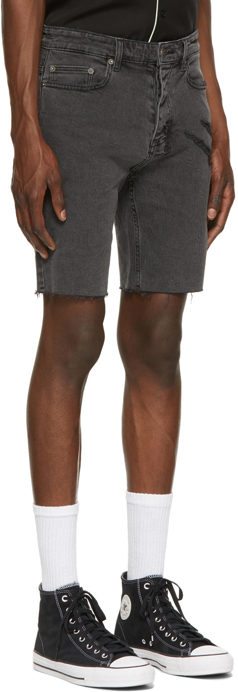 Ksubi Grey Denim Chopper Shorts Ksubi