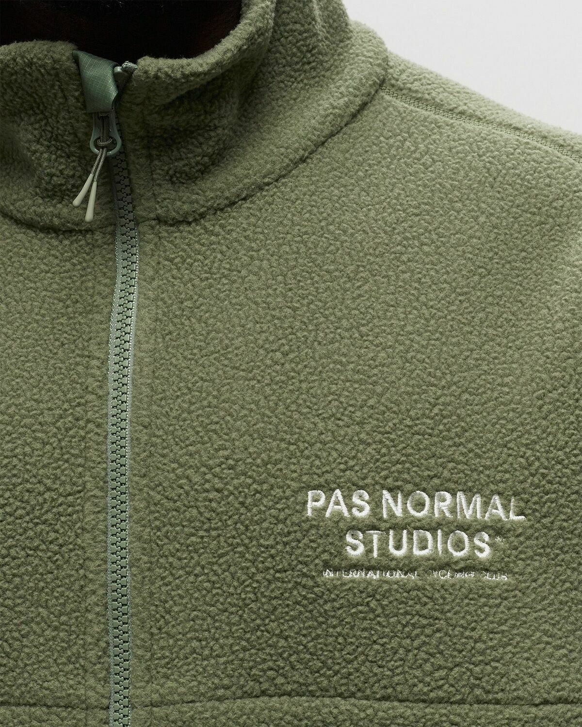 Pas Normal Studios Off Race Fleece Jacket Green Fleece Jackets Pas ...
