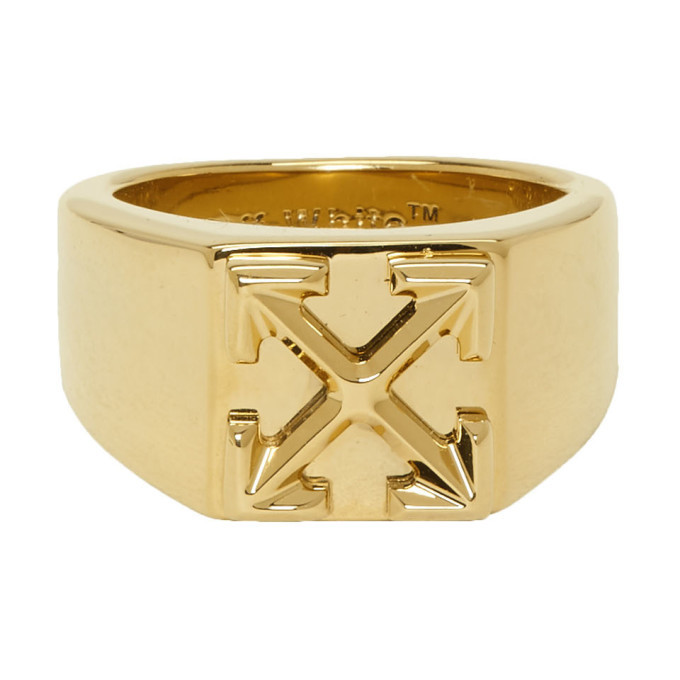 Off-White Gold Arrows Ring Off-White