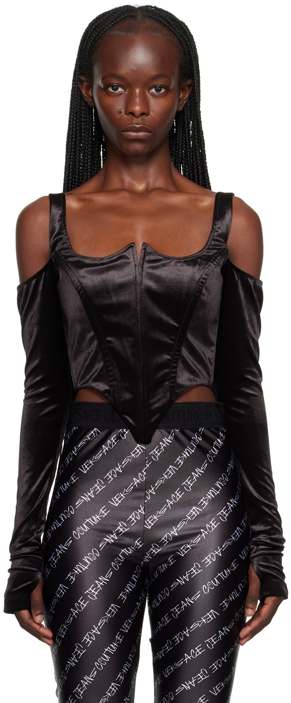 Versace Jeans Couture Black Cutout Blouse Versace