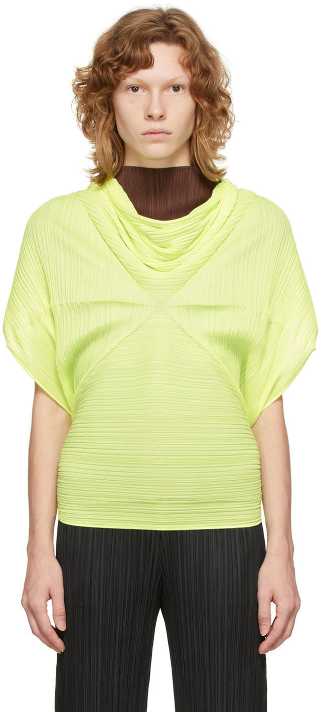 Pleats Please Issey Miyake Yellow Sprout Scarf Pleats Please Issey Miyake