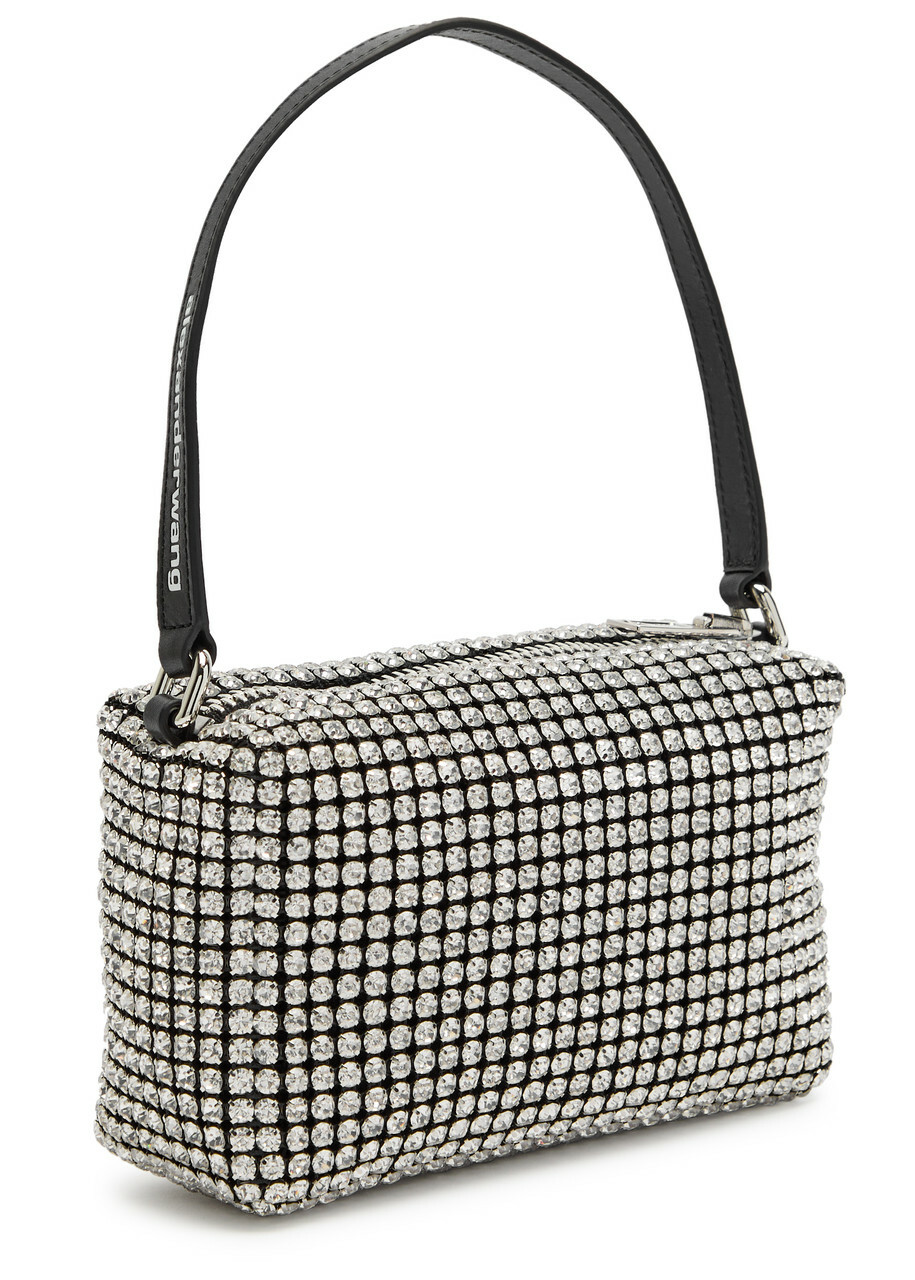Alexander Wang Heirness Crystal-embellished Mesh top Handle bag - White ...