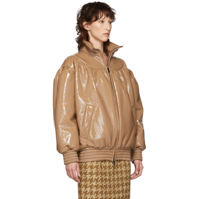 Miu Miu Pink Vinyl Puffy Sleeve Jacket Miu Miu