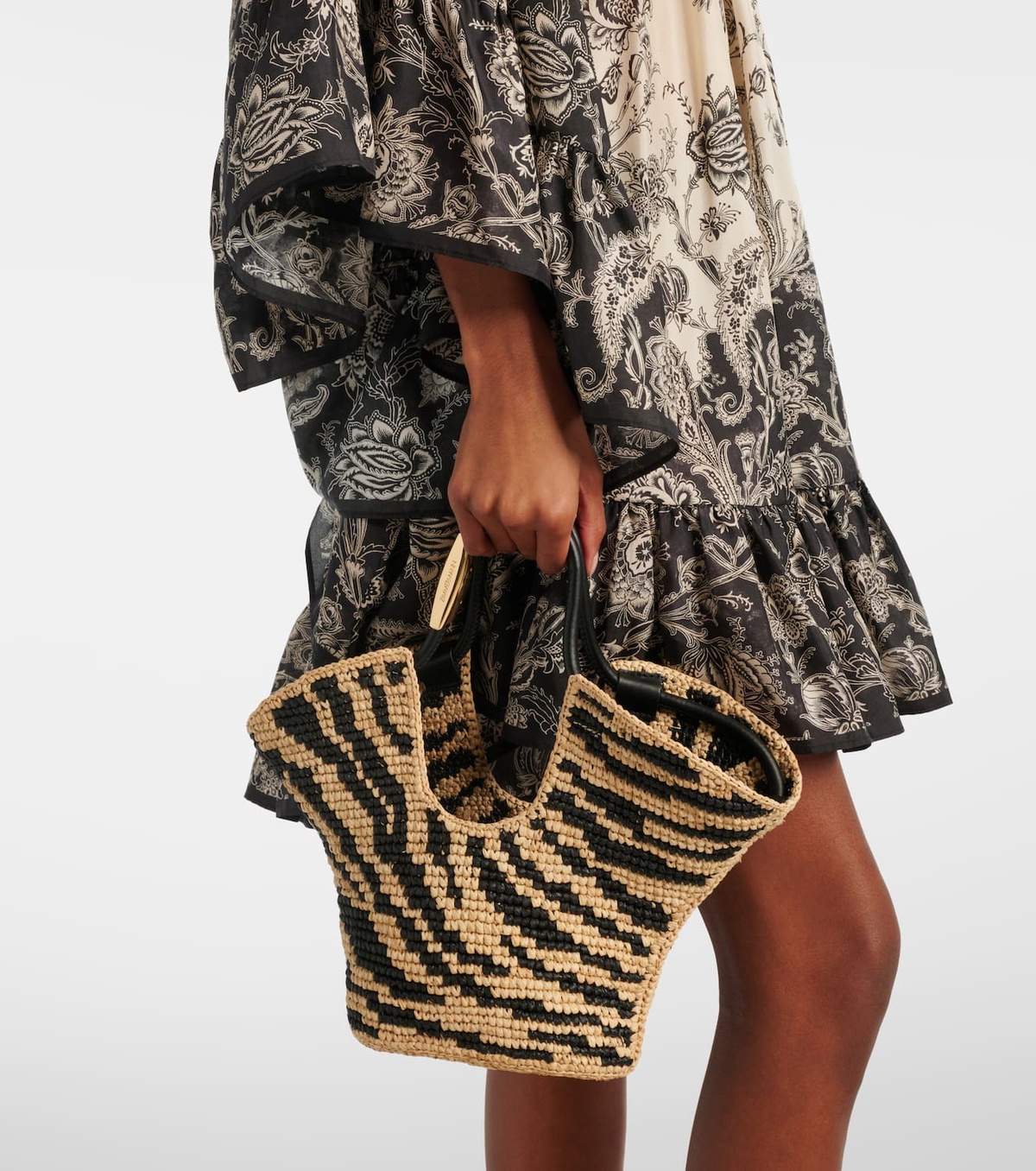 Zimmermann Goldentime raffia tote bag Zimmermann