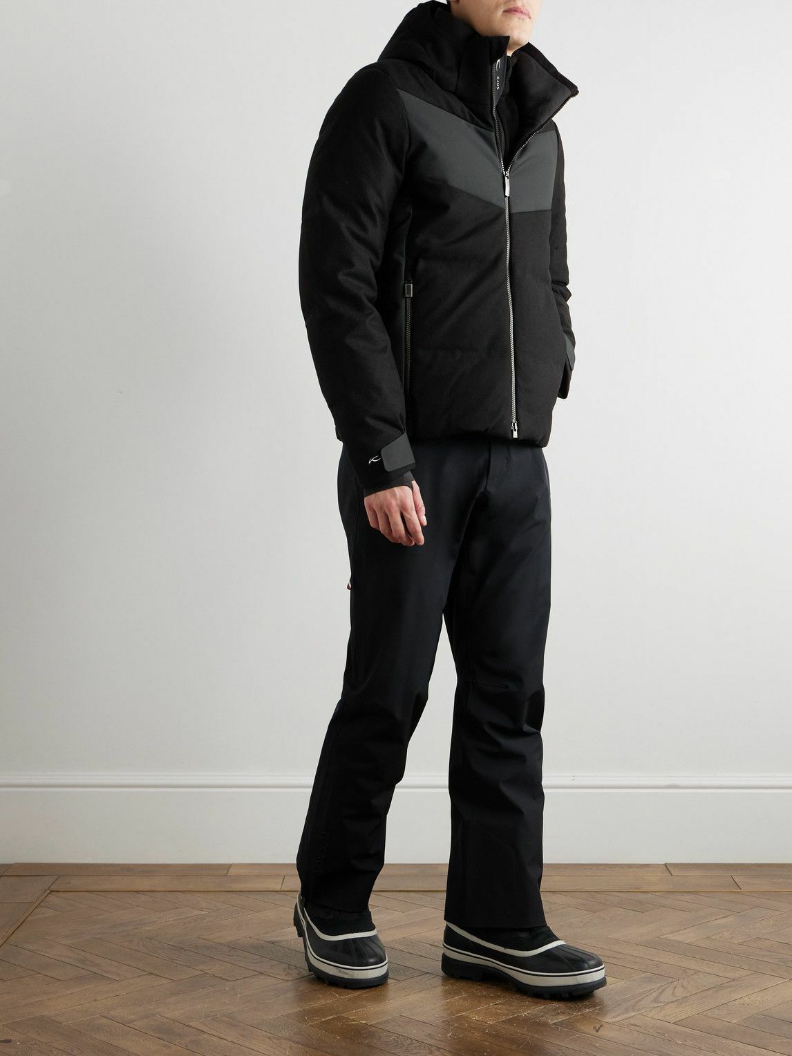 Kjus - Arctic Luxe Panelled Quilted Merino Wool-Blend Hooded Down Ski ...