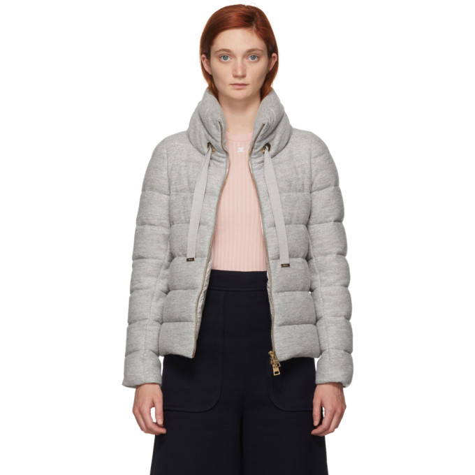 Herno Grey Lurex Boxy Down Jacket Herno