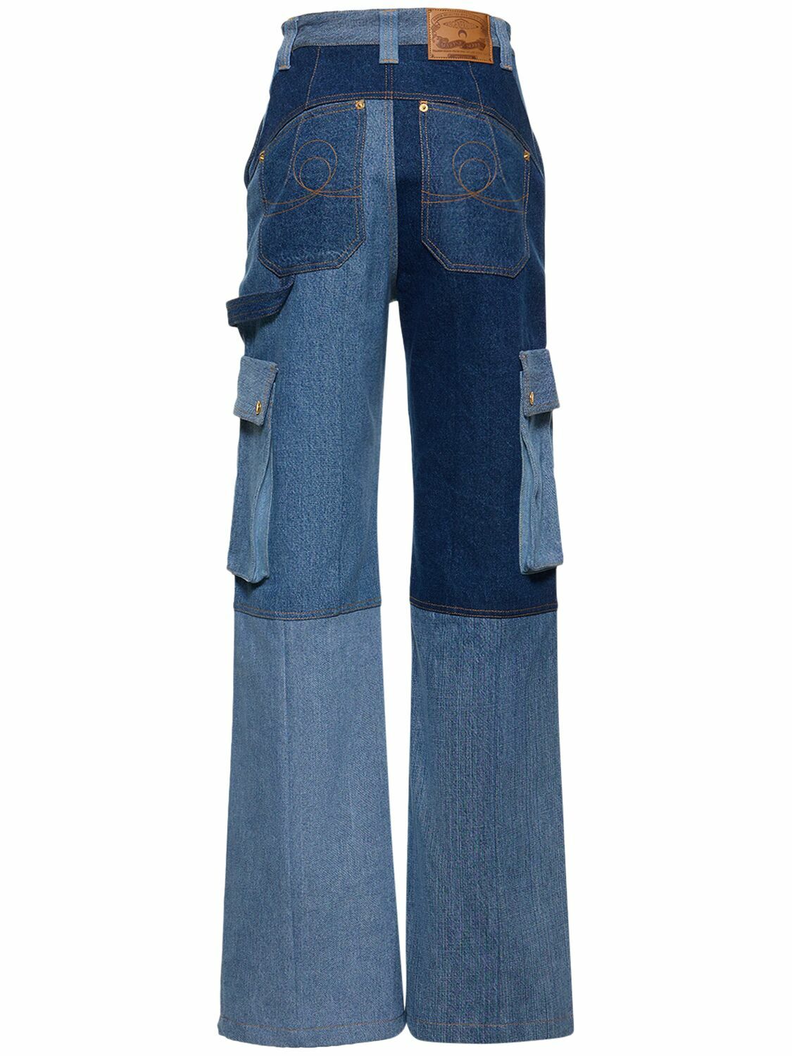 MARINE SERRE - Patchwork Denim Cargo Pants Marine Serre