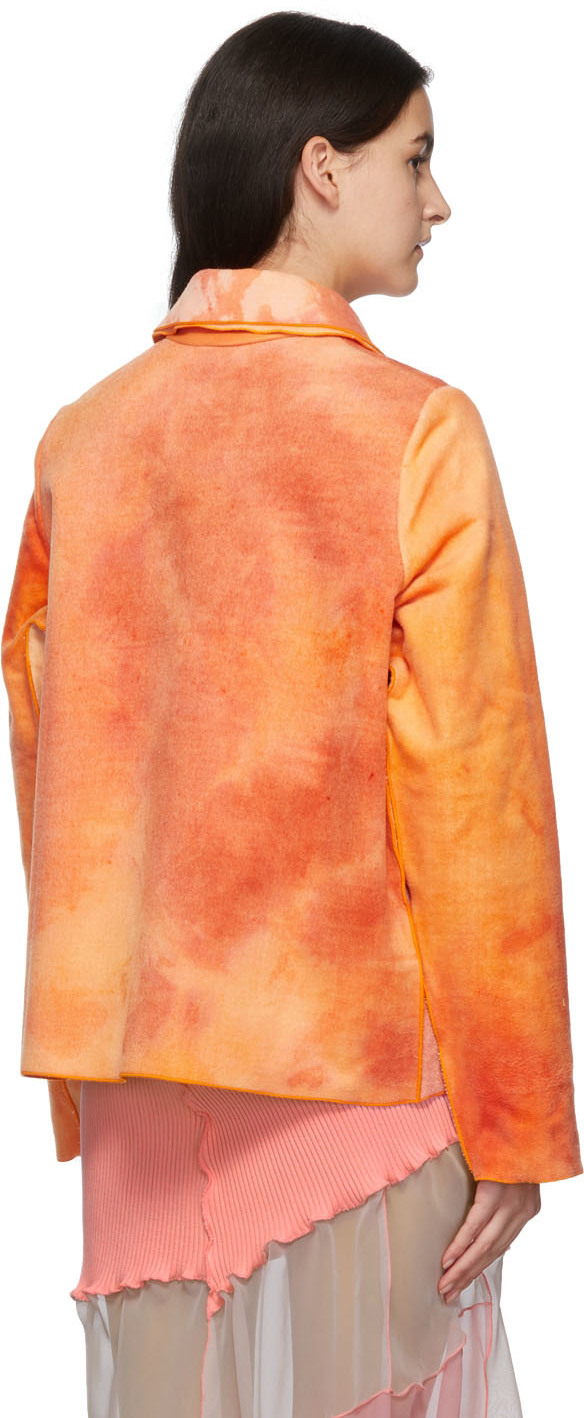 Sherris Orange Wool Double Layer Coat Sherris