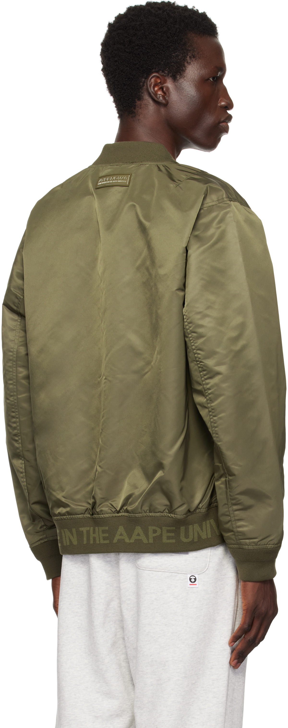 AAPE by A Bathing Ape Khaki 'AAPE Now' MA-1 Bomber Jacket AAPE by A ...