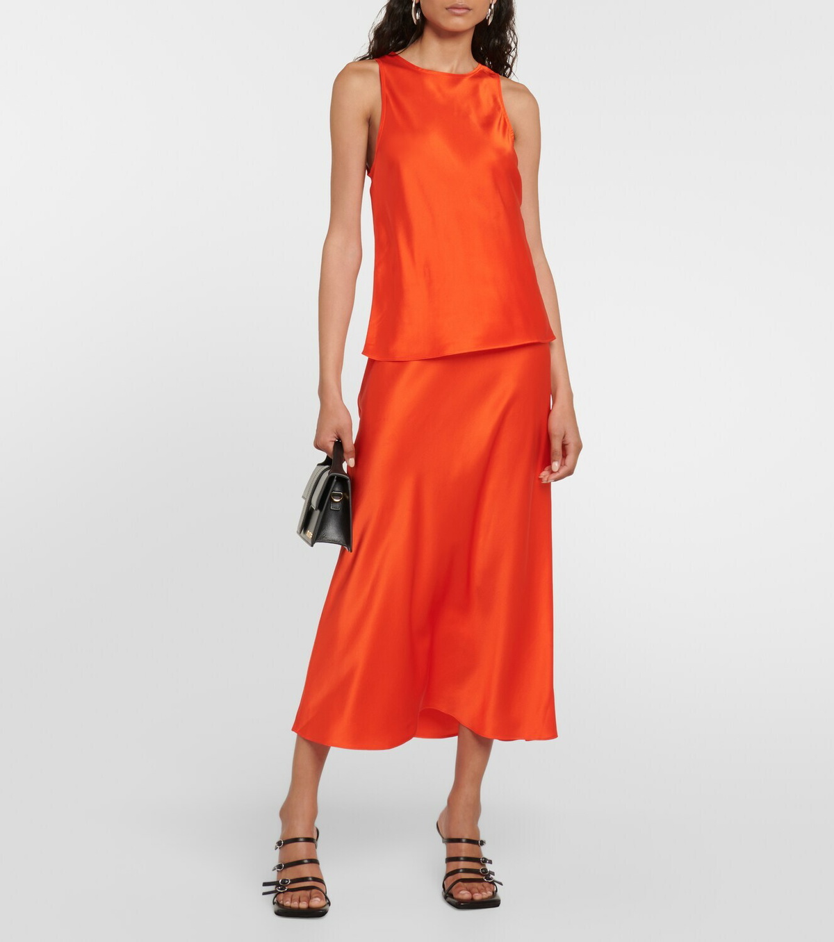 Frame Silk satin racerback tank top Frame Denim