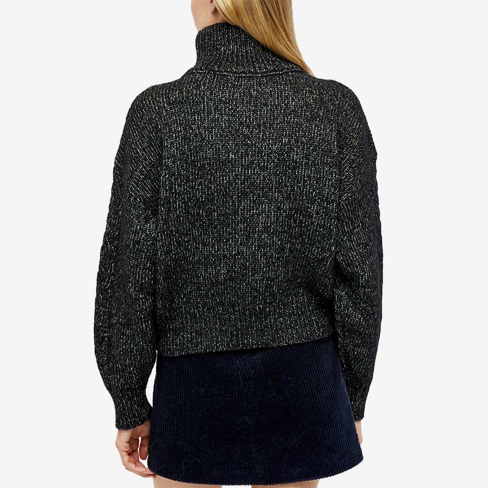 GANNI Women's Chunky Cable Zipper Jumper in Black GANNI