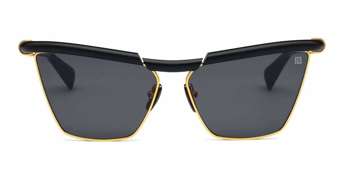Balmain Victoire - Matte Black / 12k Gold Sunglasses Balmain