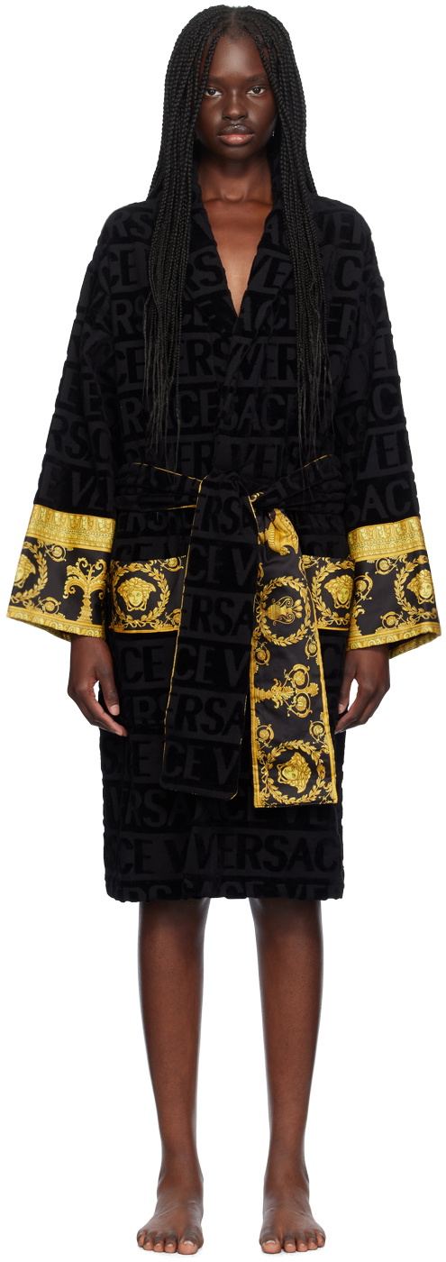Versace Underwear Black 'I Heart Baroque' Robe Versace Underwear